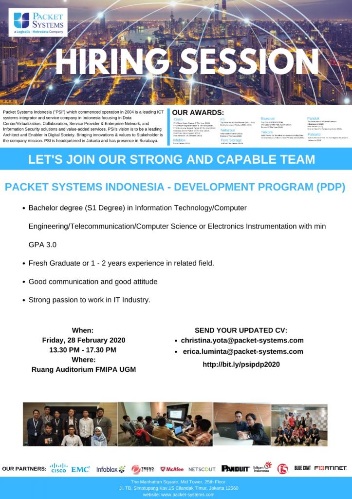 Hiring Session 28 Feb 2020: Packet Systems Indonesia – Development ...