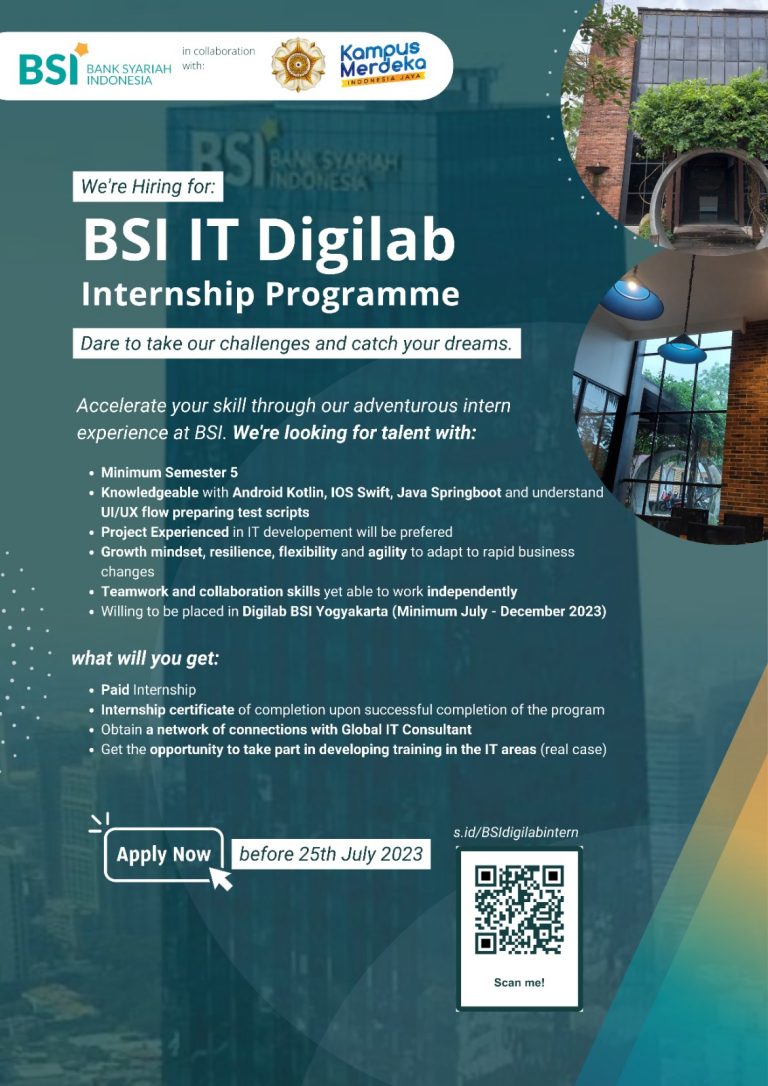 [Deadline 25 July 2023] BSI IT Digilab Internship Programme – Department Computer Science and ...